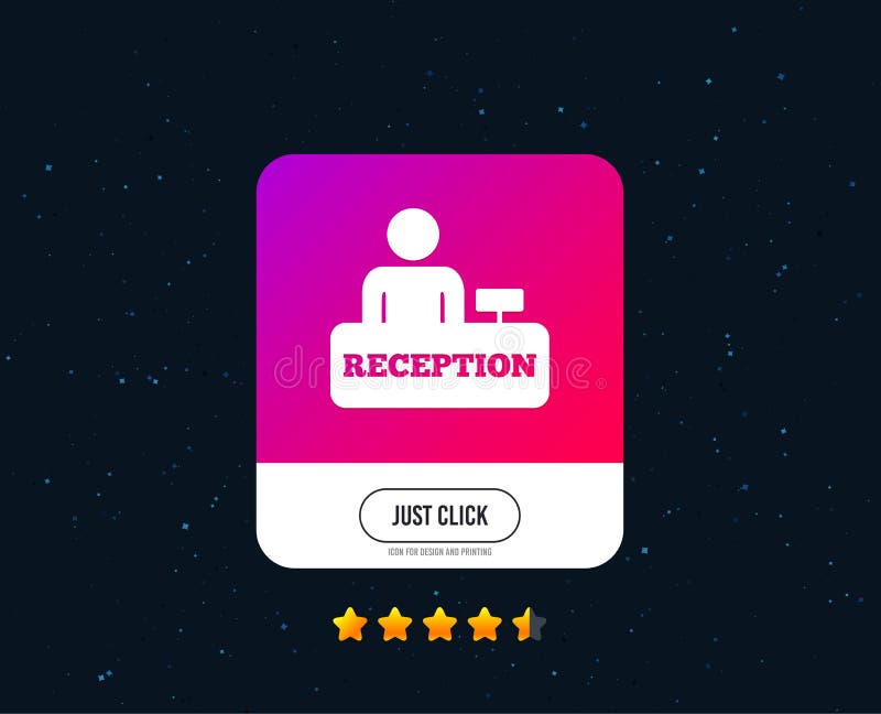 Reception Sign Icon. Hotel Registration Table. Vector Stock Vector ...