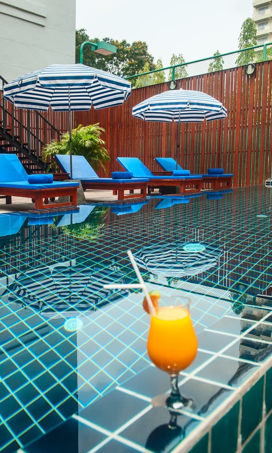 Reception and Swimming Pool of Thai Hotel Stock Photo - Image of khob ...