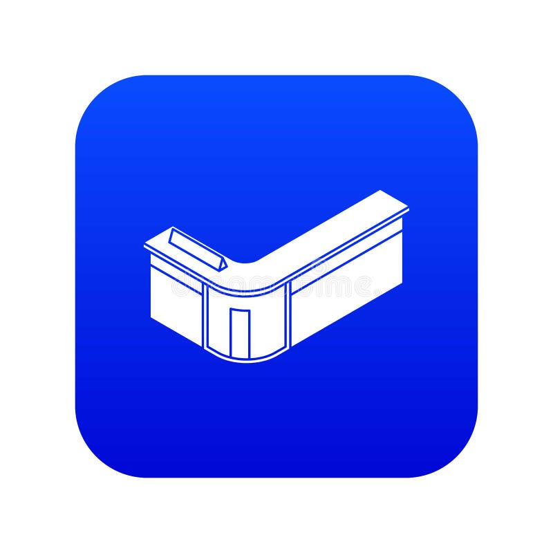 Reception Table Icon Blue Vector Stock Vector - Illustration of desk ...
