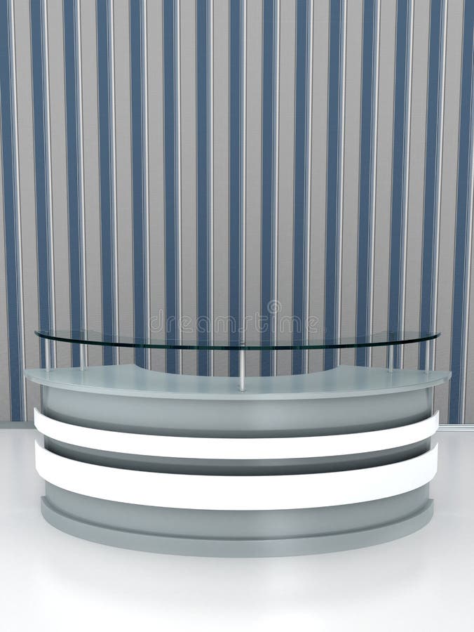 Reception Table. Modern Office Interior with White and Dark Marble ...