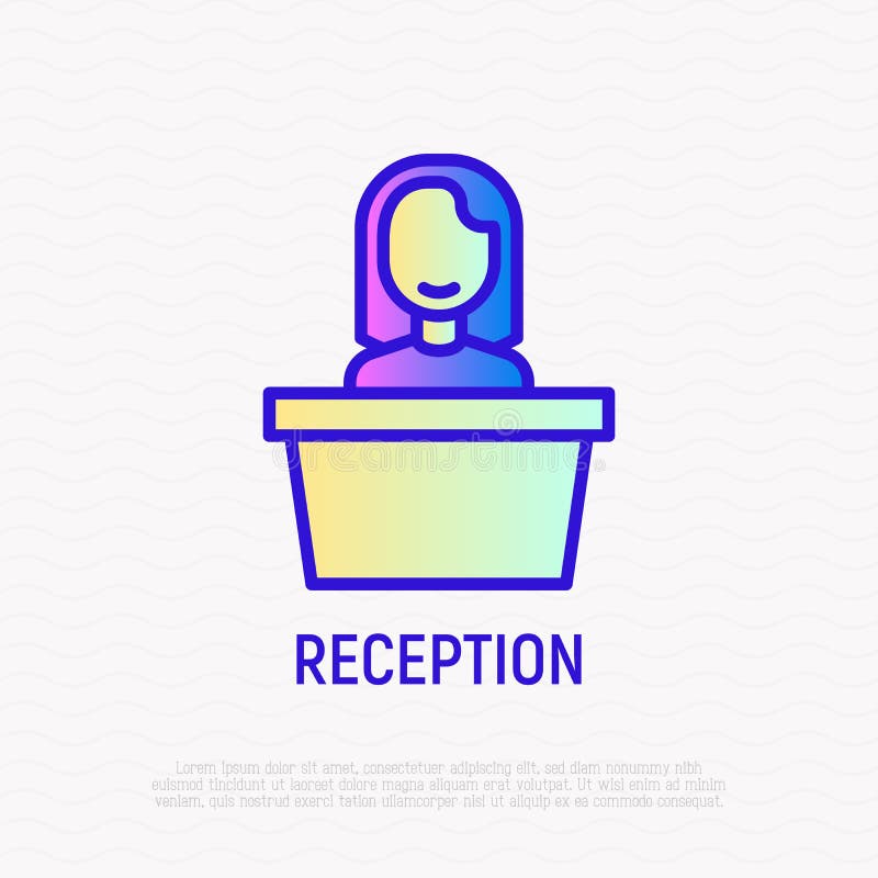 Reception Desk Icon Thin Line Stock Illustrations – 690 Reception Desk ...