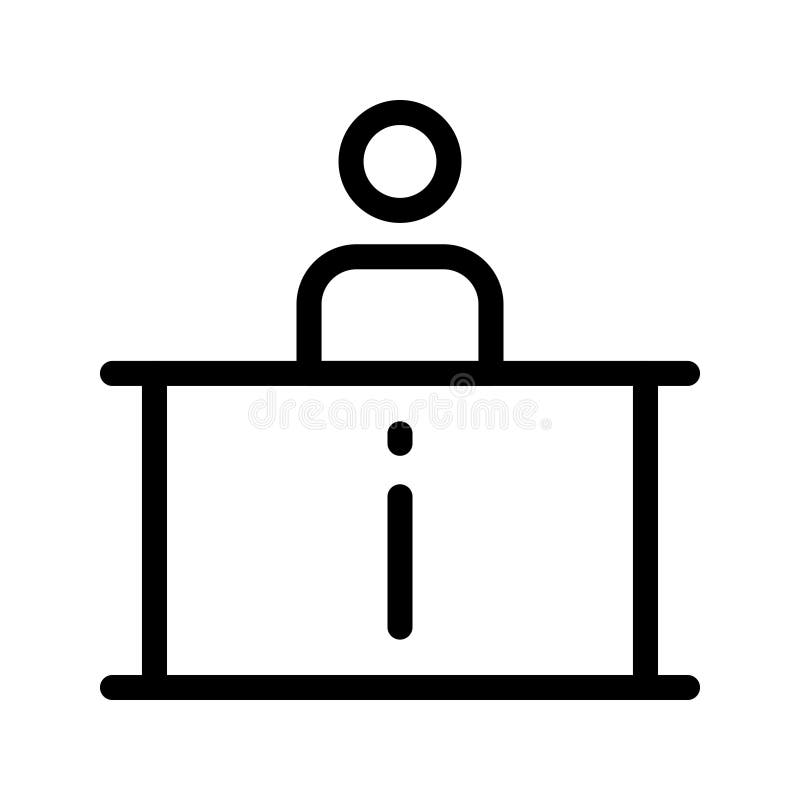 Reception Desk Icon Thin Line Stock Illustrations – 690 Reception Desk ...
