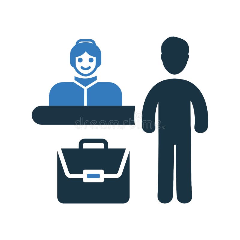 Reception Icon, Customer Help Desk, Information Center / Black Version ...