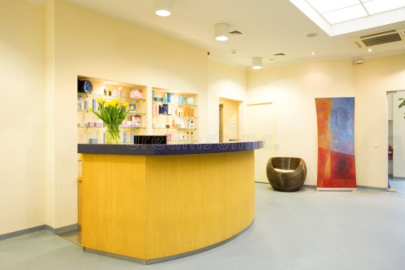 Reception in Wellness Center Stock Image - Image of design, indoors ...