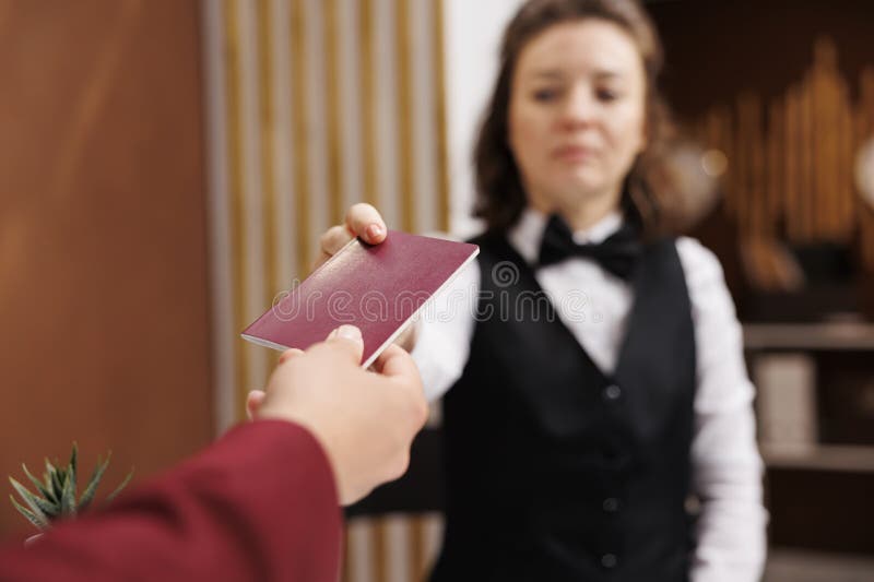 Receptionist Asking for Identification Stock Photo - Image of ...