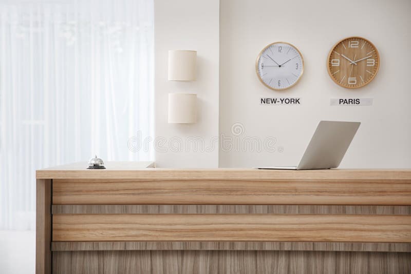 Receptionist Desk in Hotel. Stock Photo - Image of occupation, office ...