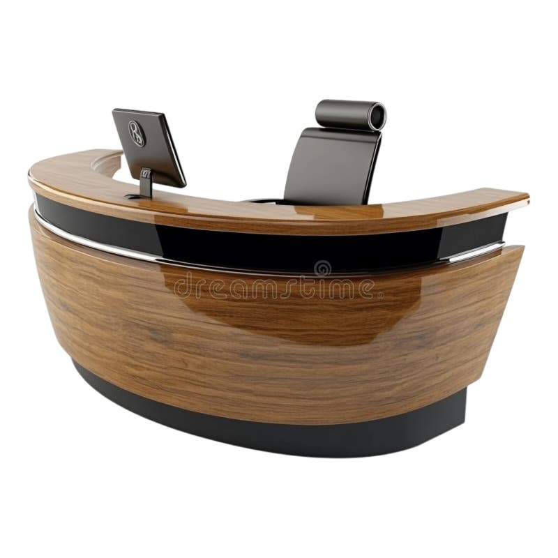 A Receptionist Desk Ideal for Office Settings Isolated Against a ...