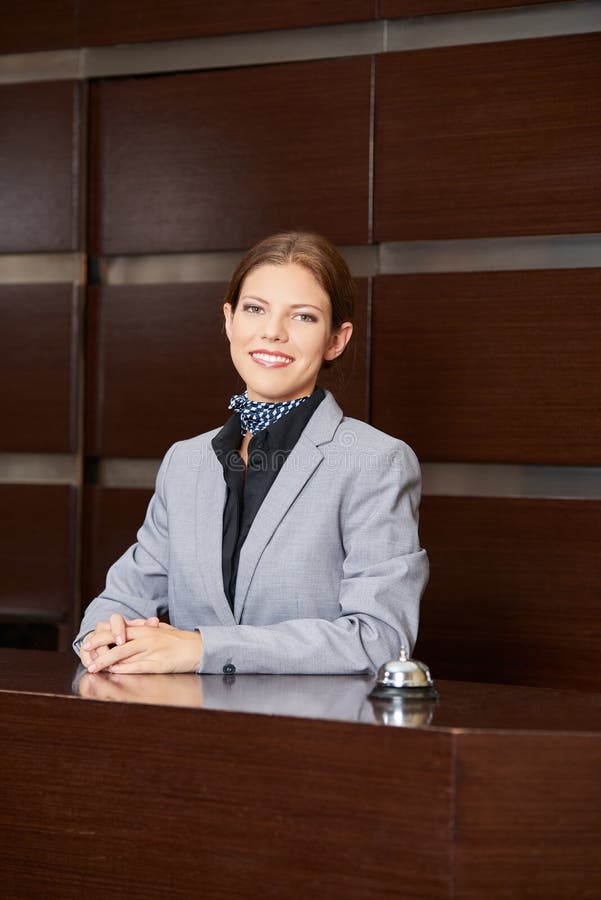 Friendly Concierge at Hotel Reception Stock Image - Image of service ...