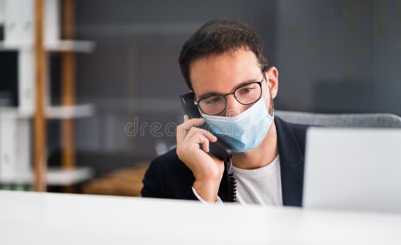 Receptionist Man stock image. Image of office, call - 212673585