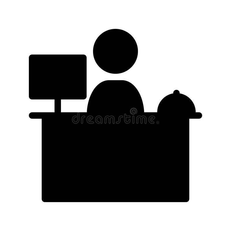Receptionist Service Solid Icon. Symbols for Help in Hotels Icons ...