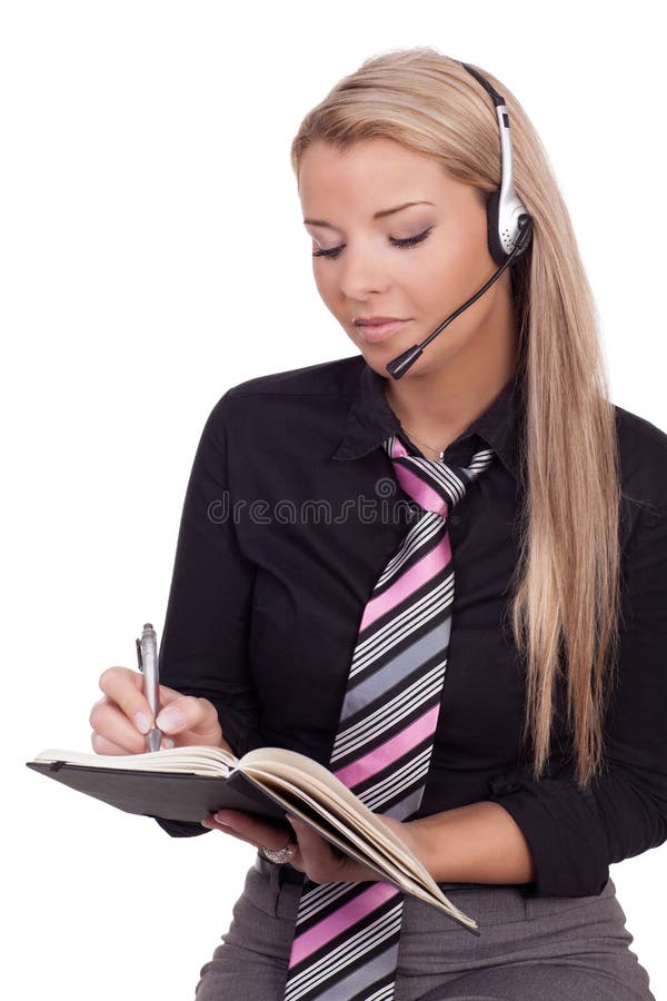 Receptionist Taking Messages Stock Image - Image of operator, journal ...