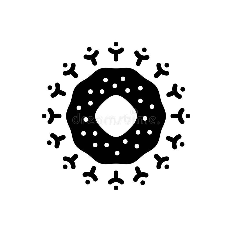 Black Solid Icon for Receptor, Nerve and Cell Wall Stock Vector ...