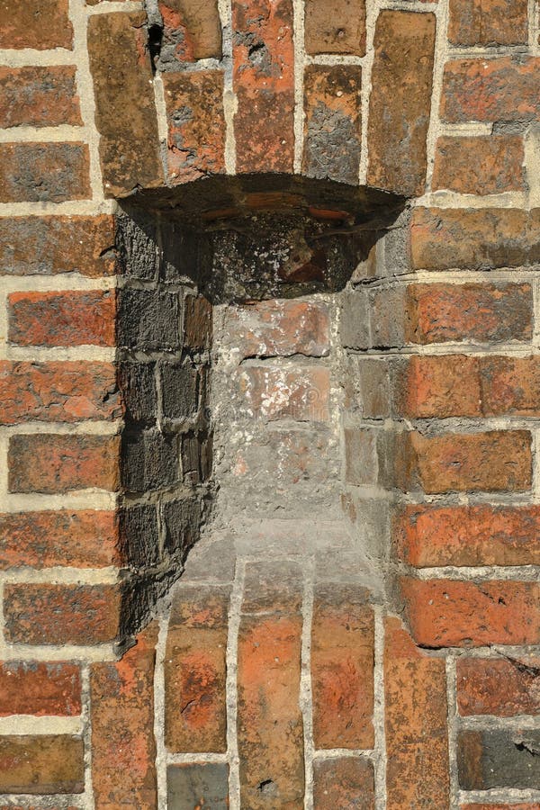 Brick wall with recess stock image. Image of sidewalk - 30144743
