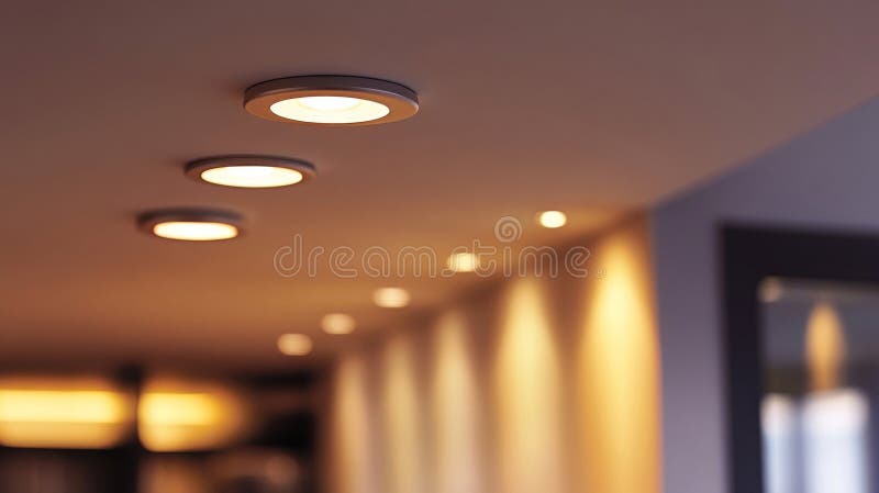Recessed Ceiling Lights in Modern Interior Stock Illustration ...