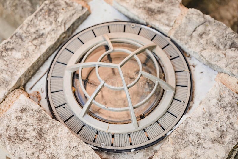 A Recessed and Protected Light Used To Light a Tower Stock Image ...