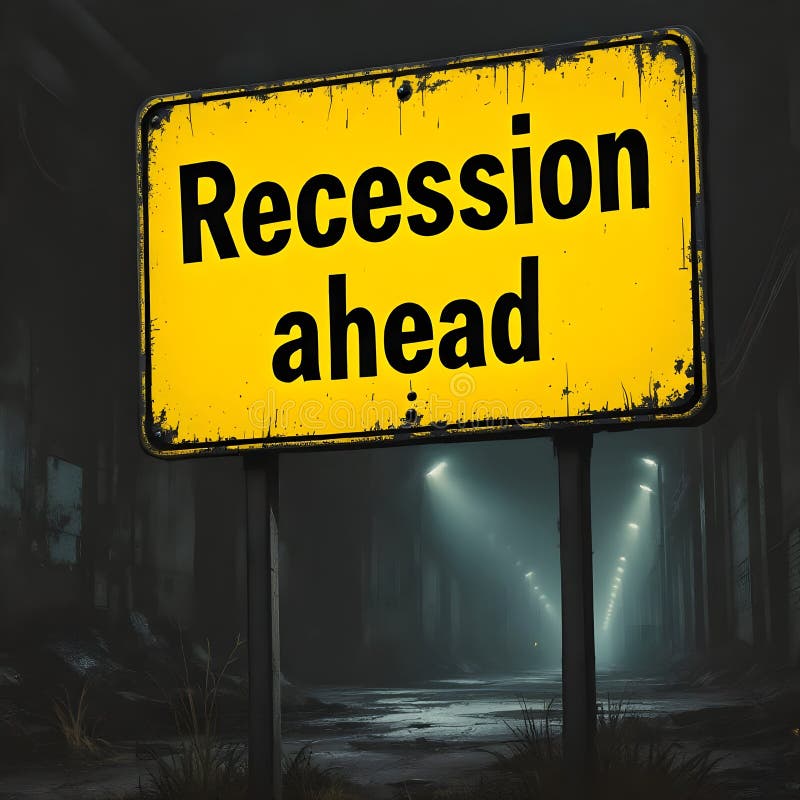 Recession Ahead sign stock illustration. Illustration of market - 371155785