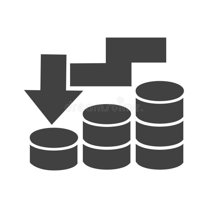 Recession Business Icon- Single Vector Sign Symbol Business Recession ...