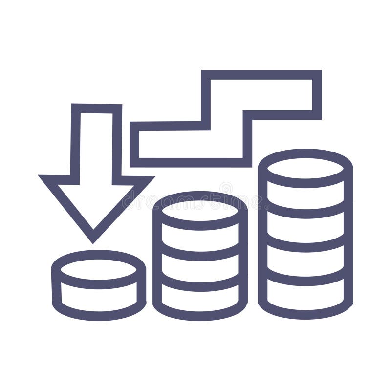 Recession Business Icon- Single Vector Sign Symbol Business Recession ...