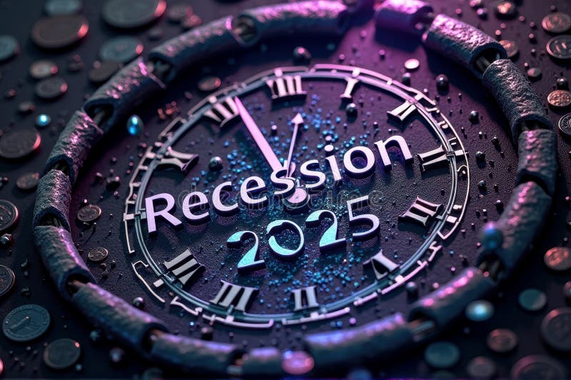 Recession 2025: Clock Symbolizing Economic Downturn Amidst Coin ...