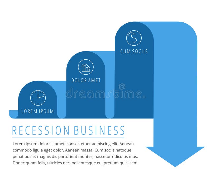 Recession, Decline Business Arrow. Decreasing Graph Flat Vector Stock ...