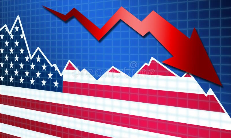 Recession and Declining of Economy in USA Stock Illustration ...