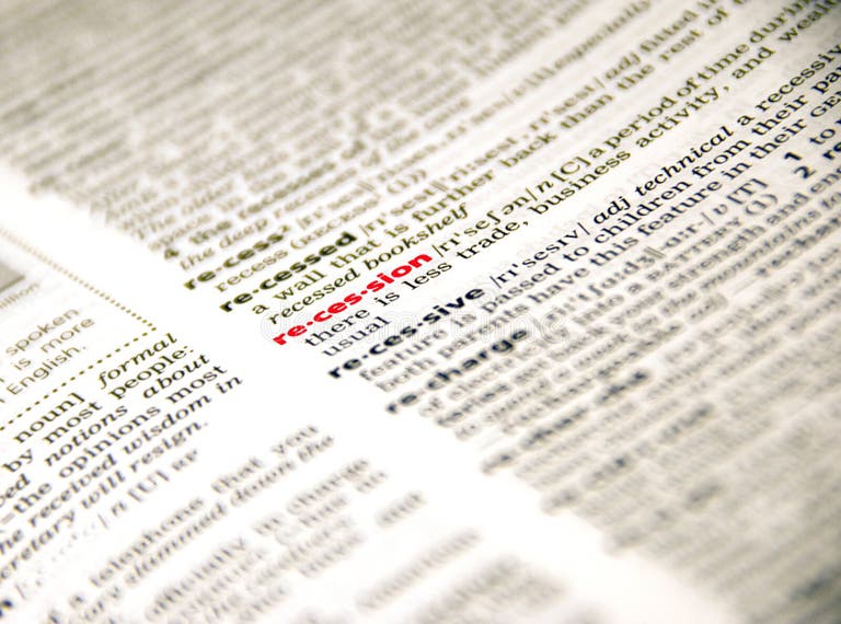 Recession in dictionary stock image. Image of explained - 3673363