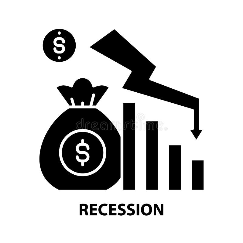Economic Recession Icon, Black Vector Sign with Editable Strokes ...