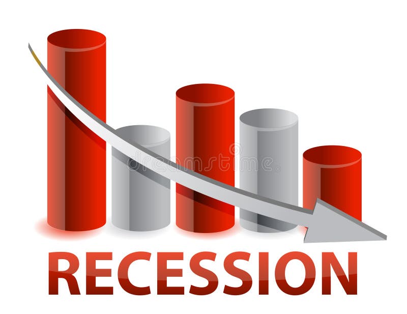 Recession Red Business Graph Illustration Stock Vector - Illustration ...