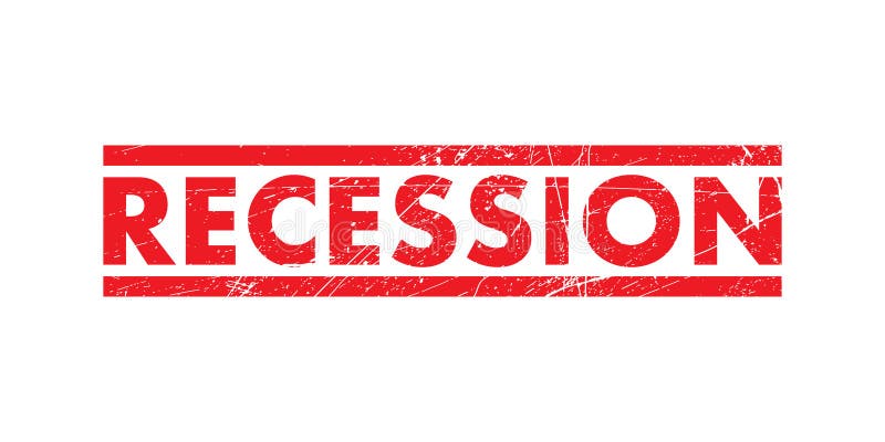 Recession Red Square Grunge Rubber Stamp Vector Illustration Stock ...