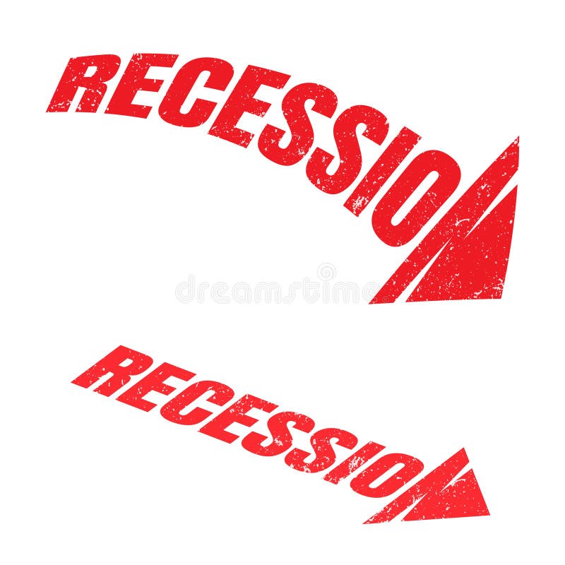 Recession Red Square Grunge Rubber Stamp Vector Illustration Stock ...