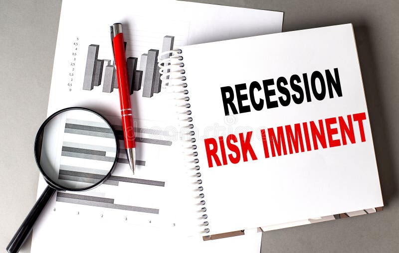 RECESSION RISK IMMINENT Text Written on Notebook with Chart Stock Image ...