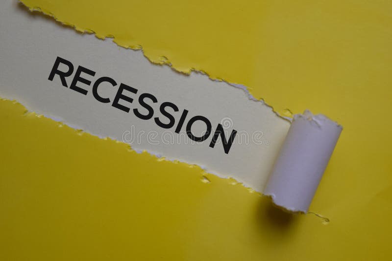 Recession Text Written in Torn Paper Stock Image - Image of exchange ...