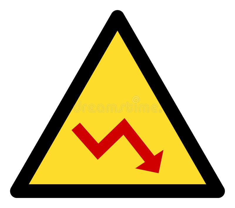 Recession warning sign stock vector. Illustration of beware - 5685007