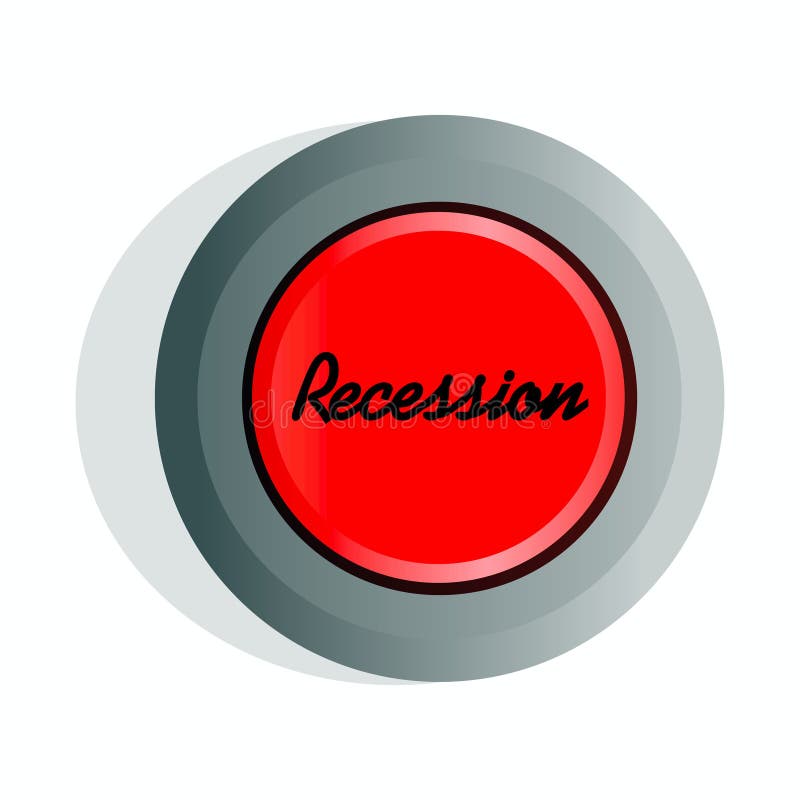 Recession Warning Power Red Button. Stock Illustration - Illustration ...