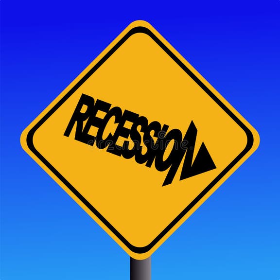 Recession warning sign stock vector. Illustration of pointing - 4107343