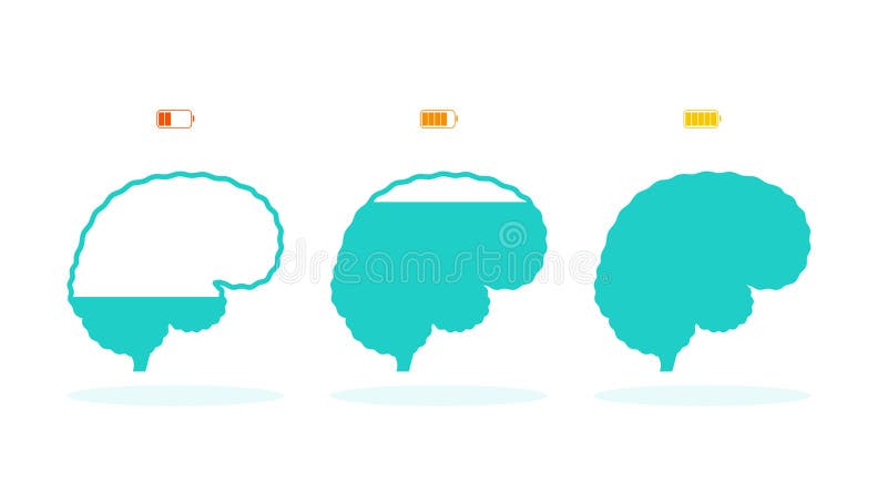 Recharge Human Brain. Vector Illustration in Flat Design Stock Vector ...