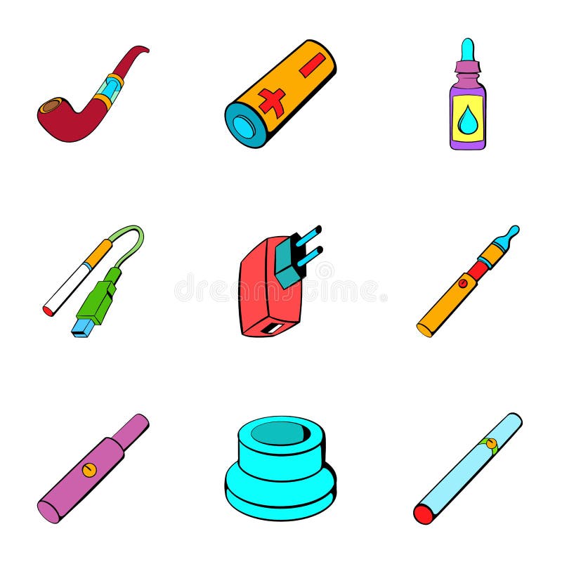 Recharge Icons Set, Cartoon Style Stock Vector - Illustration of ...
