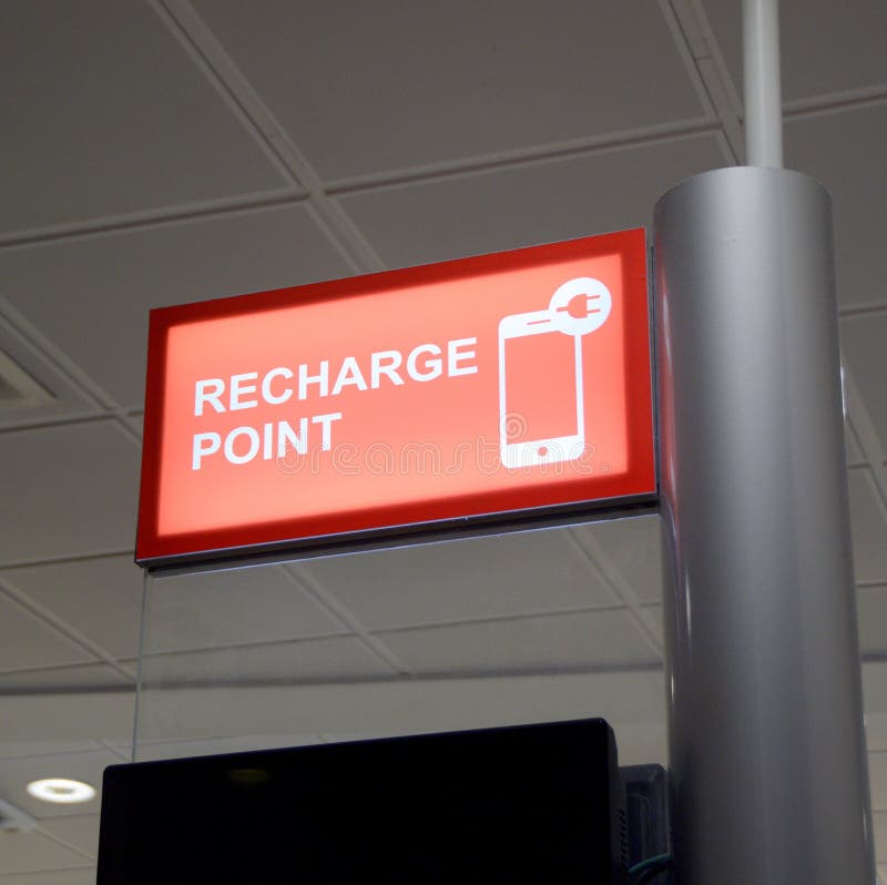 Recharge Point at the Airport Stock Image - Image of aviation, claim ...
