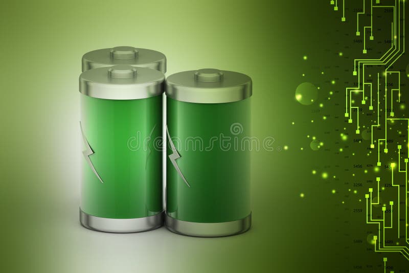 Rechargeable batteries stock illustration. Illustration of power - 75619856