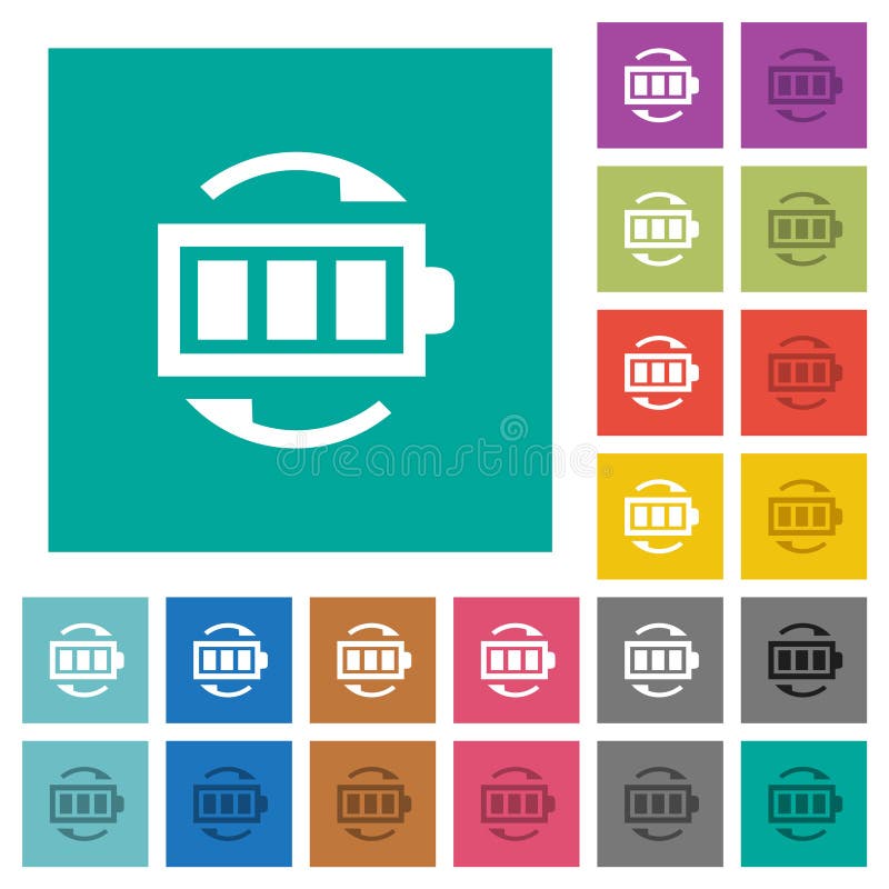 Rechargeable Battery Square Flat Multi Colored Icons Stock Vector ...