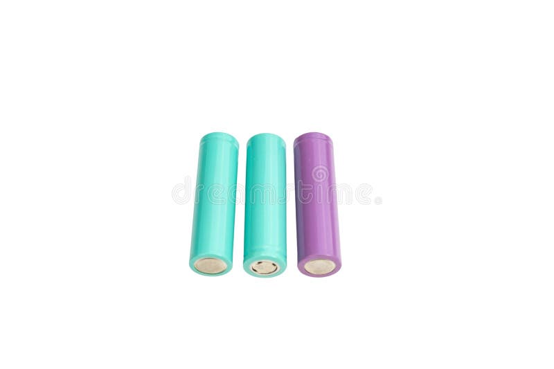 Top View Purple Rechargeable Battery Isolated White Background Stock ...