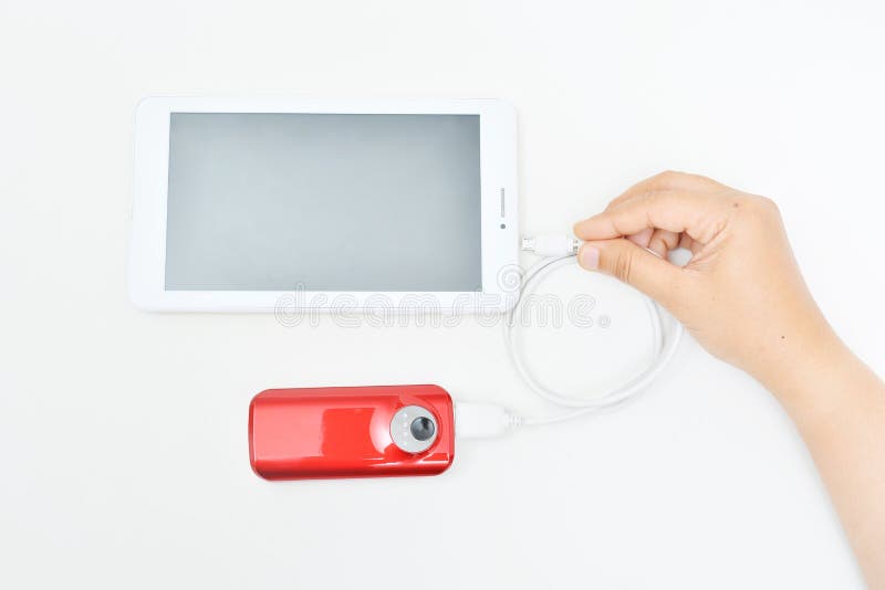 Recharging from power bank stock image. Image of cell - 42123791