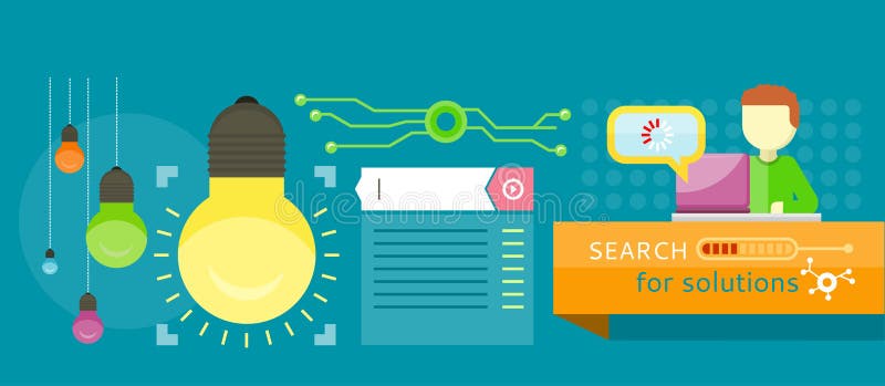 Recherche D'infographics De Solutions Illustration de Vecteur ...