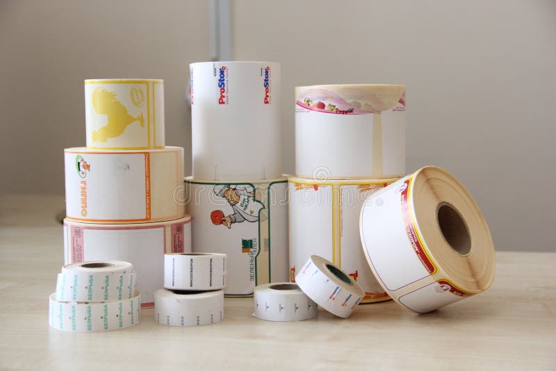 RECHITSA, BELARUS - April 12, 2013: Polygraphic Products. Colored ...