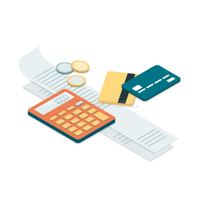 Rechnungen und Zahlungen vektor abbildung. Illustration von rechnungen ...