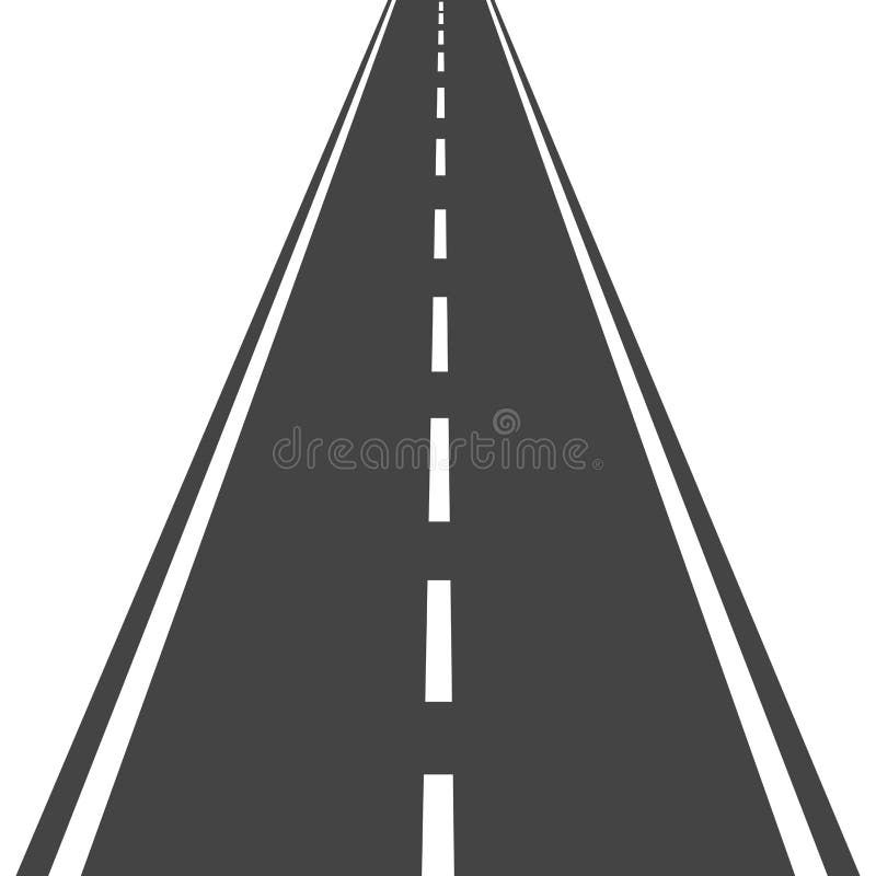 Rechte Weg Met Witte Markeringen Vectorillustratie. Snelweg Vector ...