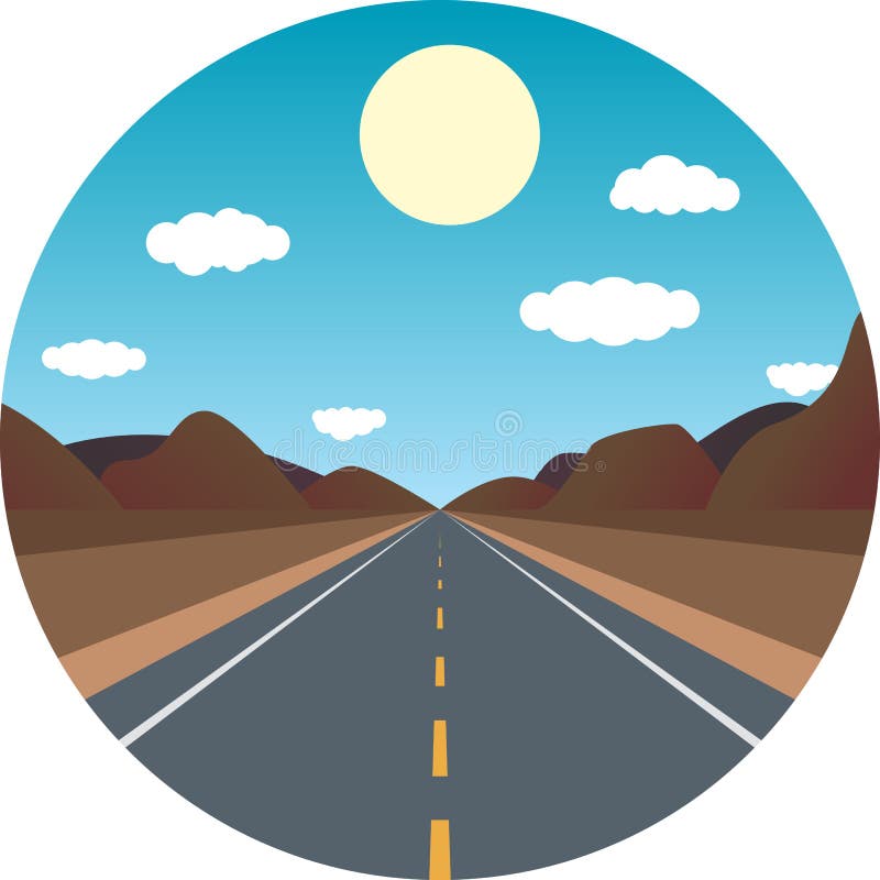 Rechte Weg Vooruit in De Middag in De Bergen Vector Illustratie ...