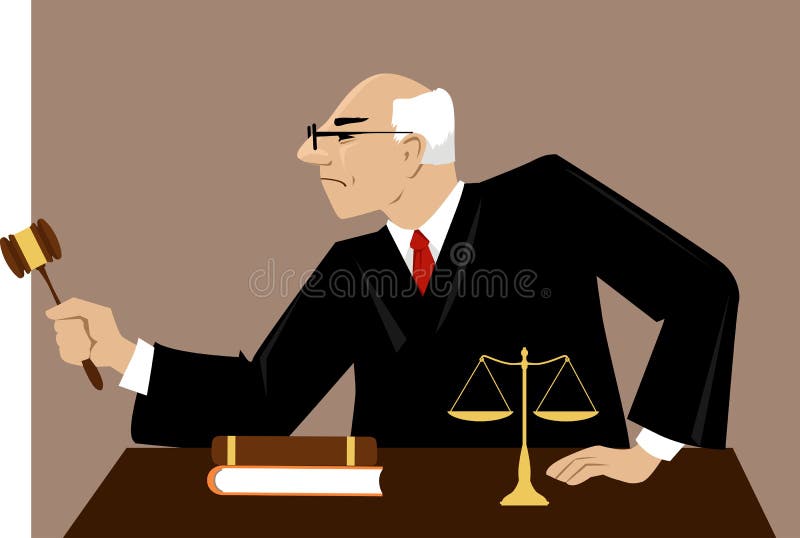 Rechter in een rechtszaal vector illustratie. Illustration of ...