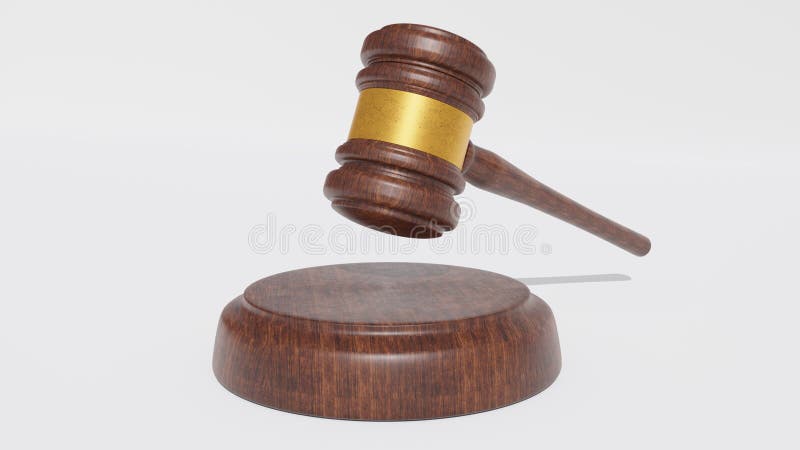 Rechter Wood Hammer Op Witte Achtergrond 3d Hamer Render Stock Foto ...