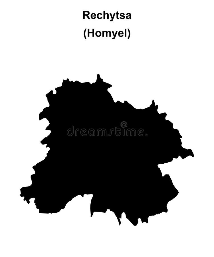 Rechytsa outline map stock vector. Illustration of geography - 371634807